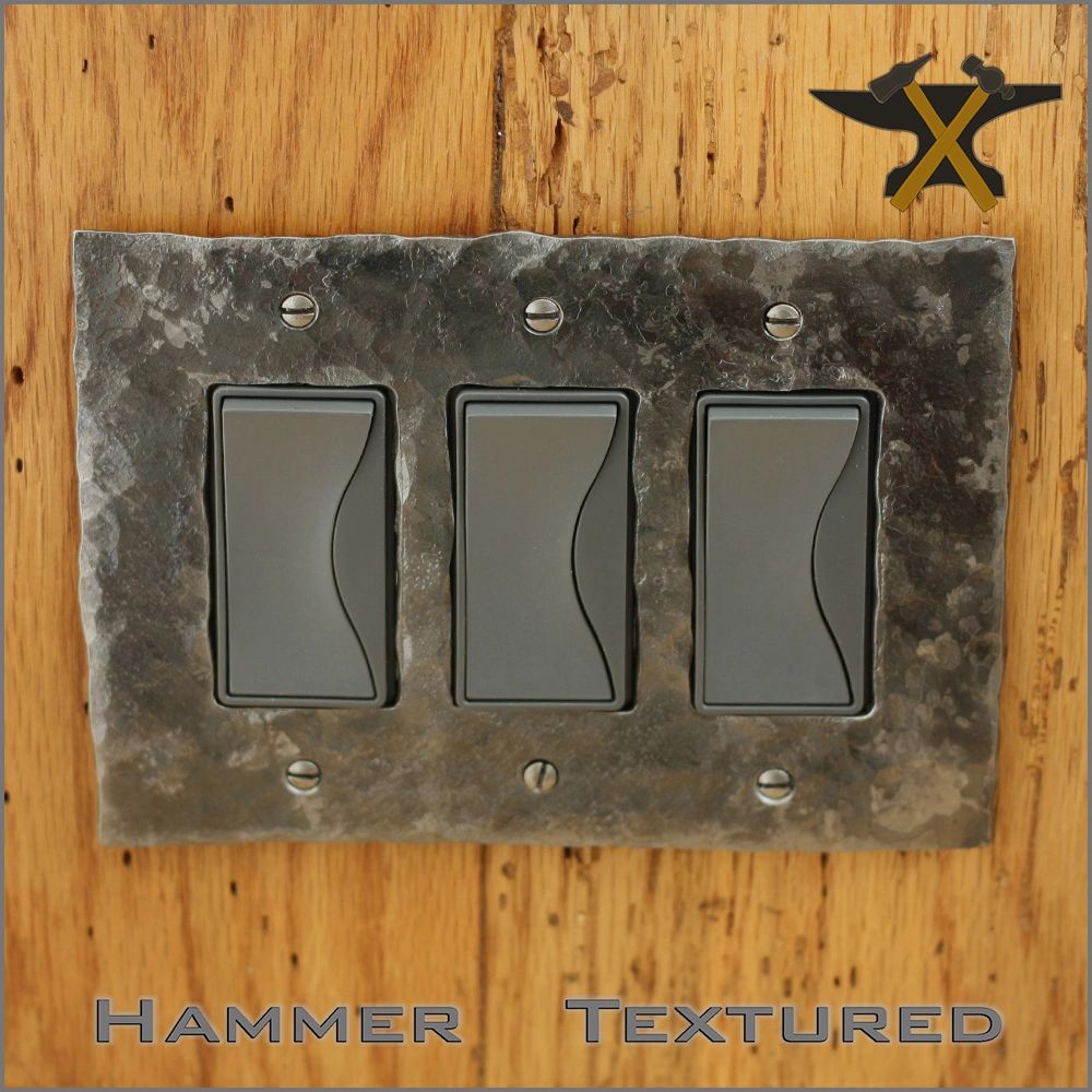 Triple Wall Plate - Blacksmith Made Hammer Textured Triple Rocker ...
